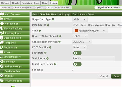 Console Menu Does Not Auto Expand For Graph Item Editor Page · Issue 3312 · Cacticacti · Github