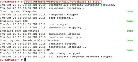 Stopping And Starting Teradata Viewpoint Services