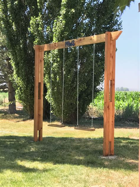 4x4 Swing Set With Wooden Seats