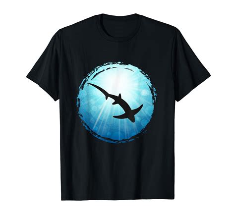 Thresher Shark Diving Ocean Freediving Sea Apnea Dive T Shirt Black Tee