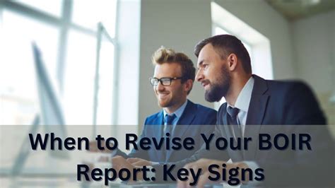 When To Revise Your Boir Report Key Signs