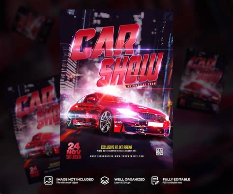 Premium Psd Auto Show Poster A4 Template