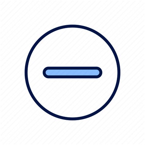 Button Circle Min Minuse Minimize Blue Strip Icon Download On Iconfinder