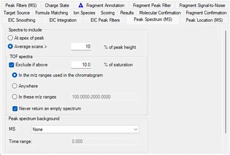 Qtof Qual Exclude Ms Ms Experiments With Low Abundance Forum Mass Spectrometry Software