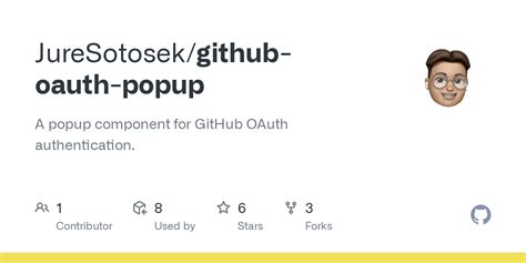 Github Juresotosekgithub Oauth Popup A Popup Component For Github Oauth Authentication