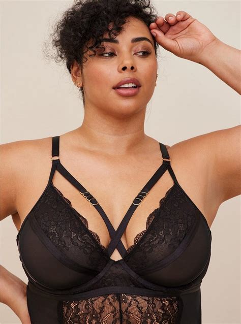 Plus Size Straps And Lace Bodysuit Torrid
