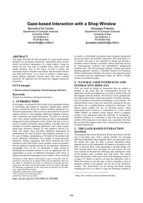 Pdf Gaze Based Interaction With A Shop Window