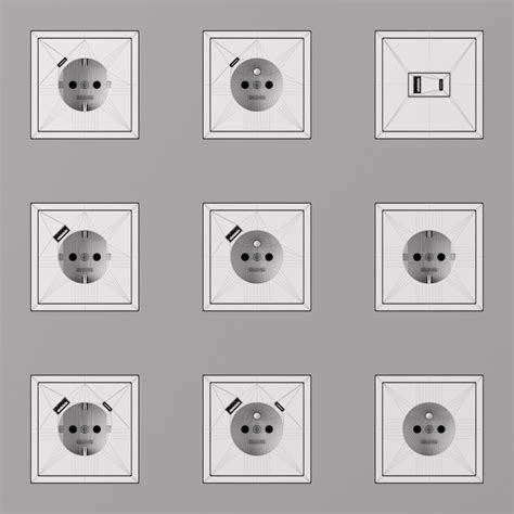 3d Jung Ls Zero Switches And Sockets Kit 80 Items Turbosquid 1986722