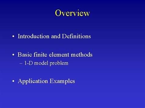 Introduction To Finite Element Modeling In Biomechanics Dr