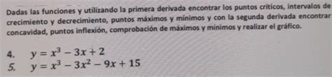 Solved Dadas Las Funciones Y Utilizando La Primera Derivada Encontrar