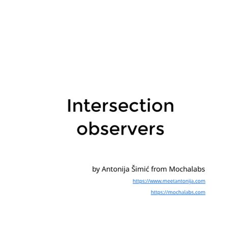 Intersection Observers