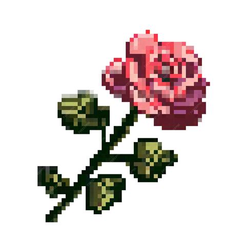 Premium Vector Free Vector Flat Design Rose Flower Pixel Art
