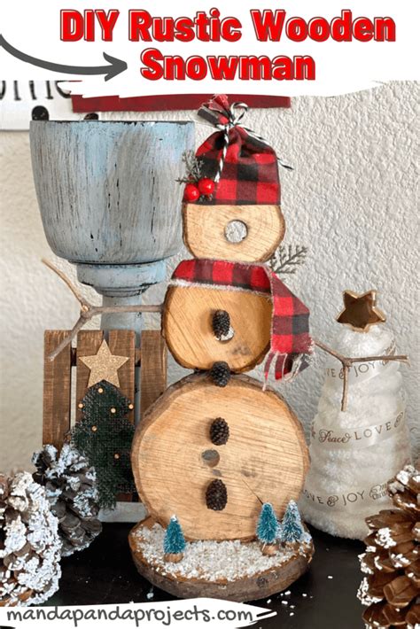 Diy Rustic Wooden Snowman Manda Panda Projects