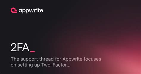 2fa Threads Appwrite