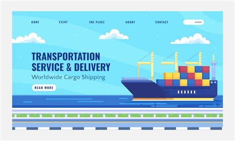 운송 개념 방문 페이지 템플릿 무료 벡터
