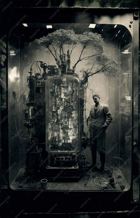 Premium Ai Image Image Of A Man Standing In Front Display Case Generative Ai