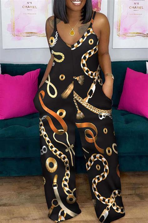 Wholesale Black Gold Sexy Casual Print Backless Spaghetti Strap Regular