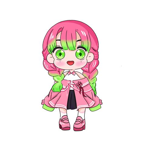 Chibi Mitsuri Png Anime Kimetsu No Yaiba Personagem Imagem Png E Psd Para Download Gratuito