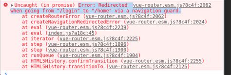 ﻿vue路由跳转错误：error Redirected When Going From Login To Home Via A Navigation Guard 碎了的冰