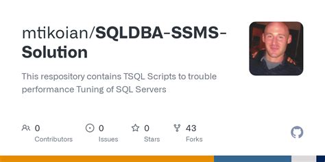 Github Mtikoiansqldba Ssms Solution This Respository Contains Tsql Scripts To Trouble
