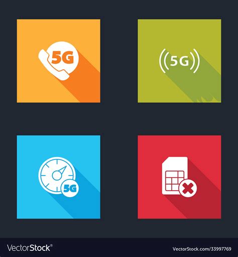 Set Phone With 5g Network Digital Speed Meter Vector Image