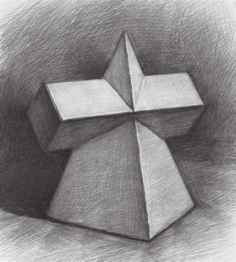 素描方锥结合体的画法 X美院