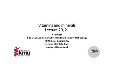 10 Vitamins And Minerals Pptx Biochemistry Pptx