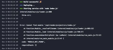 Deploy Node Web App Error Render