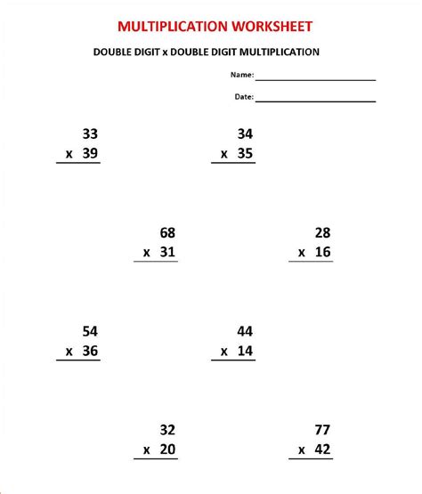 Double Digit Multiplication Worksheets 123 Worksheets