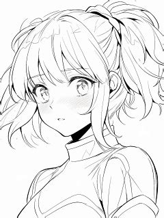 二次元少女线稿侧脸 花瓣网 陪你做生活的设计师 3000 头像线稿绘画素材