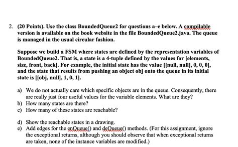 Solved 20 ﻿points ﻿use The Class Boundedqueue 2 ﻿for