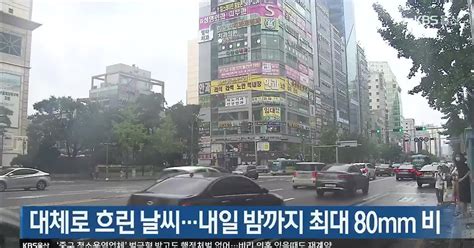 대체로 흐린 날씨내일 밤까지 최대 80mm 비