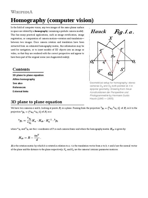 Homography Computer Vision Pdf Plane Geometry Computer Vision