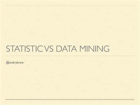 Data Mining Vs Statistics Pdf