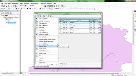 วิธีการใช้โปรแกรมarcmap 10 2 การสร้างความสัมพันธ์ระหว่างตาราง