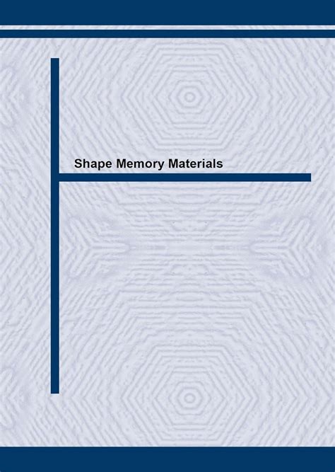 Amazon Com Shape Memory Materials Materials Science Forum Series Saburi