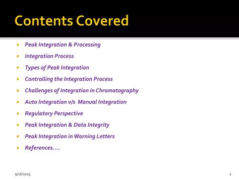 Integration Of Chromatographic Peaks Pptx