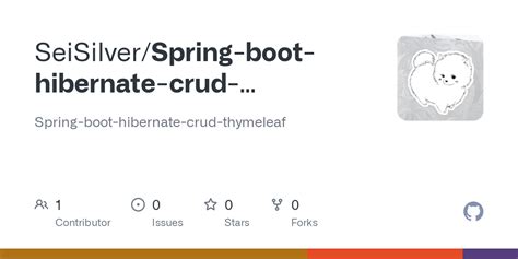 Github Seisilverspring Boot Hibernate Crud Thymeleaf Spring Boot