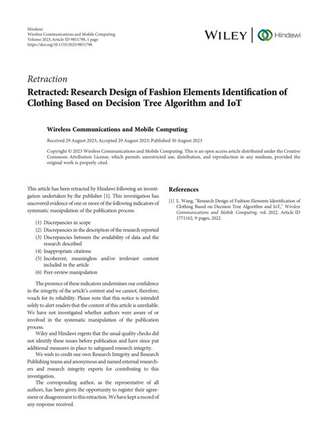 Pdf Retracted Research Design Of Fashion Elements Identification Of