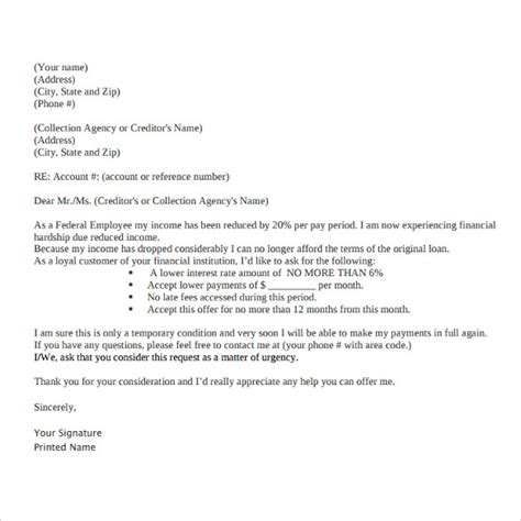 Free Sample Financial Hardship Letter Templates In Pdf Ms Word