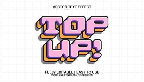 3d 편집 가능한 업 텍스트 효과 트렌디 스타일 텍스트 효과 템플릿 프리미엄 벡터