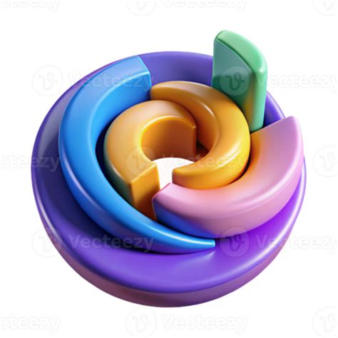 Abstract Render Colorful Interlocking Rings Design 55550649 Png