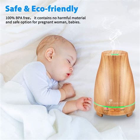 Diffuserlove 200ml Ultrasonic Wood Grain Essential Oil Diffuser With 7