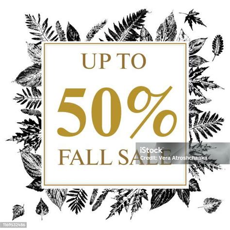 다른 잎의 흑백 우표 빈티지 가을 또는 여름 판매 프로모션 배너입니다 전단지 또는 소셜 미디어 광고 템플릿을 인쇄합니다 0명에 대한 스톡 벡터 아트 및 기타 이미지 Istock