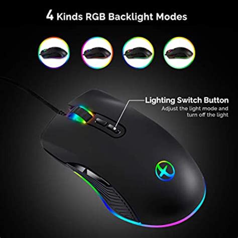 Usb C Mouse Type C Ergonomic Wired Mouse Rgb Gamin Grandado