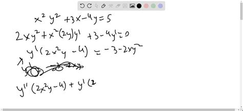 Solved Find The Second Derivative Y X X 2 Y 2 3 X 4 Y 5
