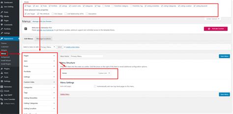 Default Menus Logo Javo Theme Documentation