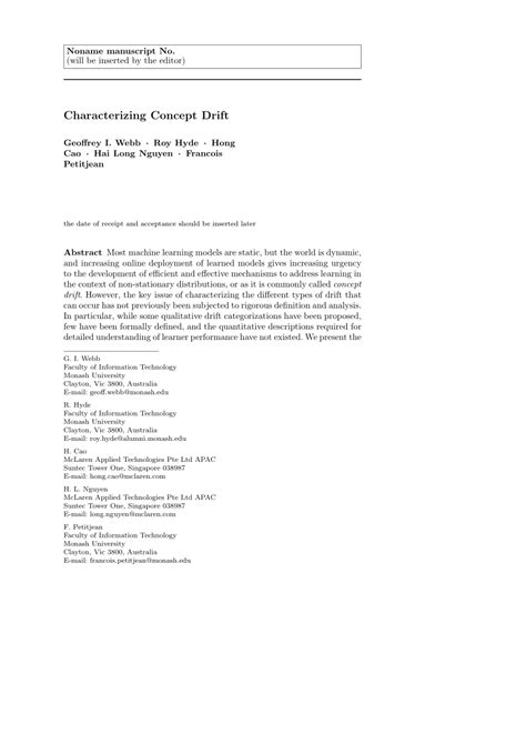 PDF Characterizing Concept Drift