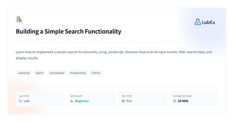 Javascript Search Functionality Programming Tutorial Labex