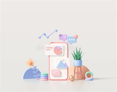 3d Minimal Mobile App Development And Mobile Web Design Concept User